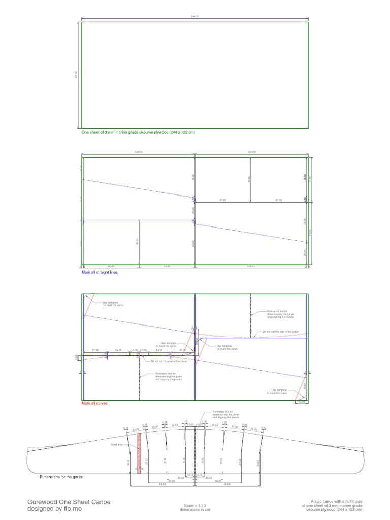 One Sheet Canoe Design Plans | PDF | Plywood