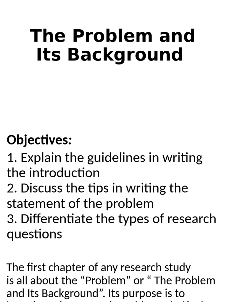 RC 02 The Problem and Its Background | PDF