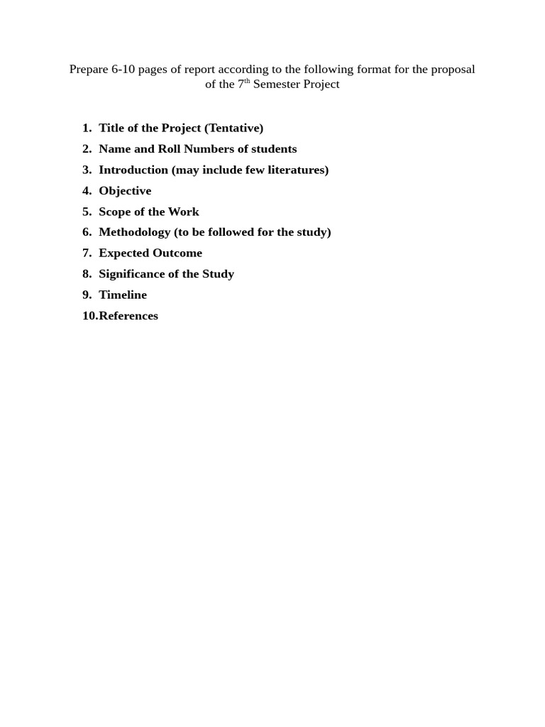 Project Proposal Format | PDF