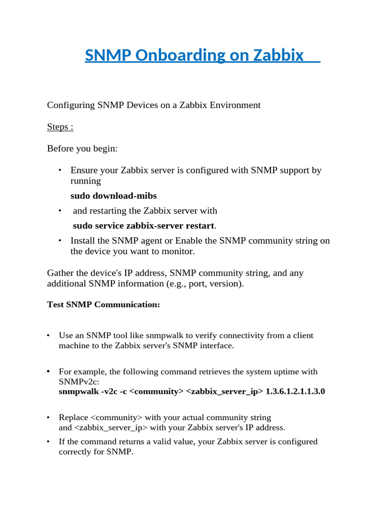 SNMP Conf ZAbbix | PDF