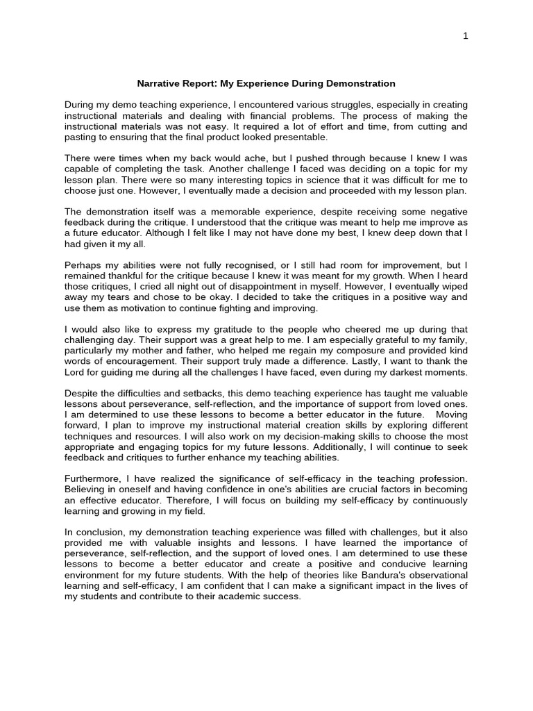 Sample Narrative Report | PDF