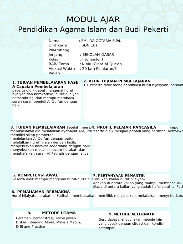 Modul Ajar 1.1 | PDF