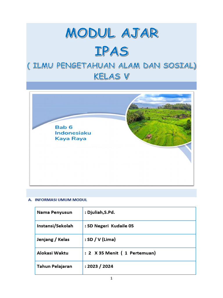 MA IPAS Kls 5 Topik A - Observasi PMM | PDF
