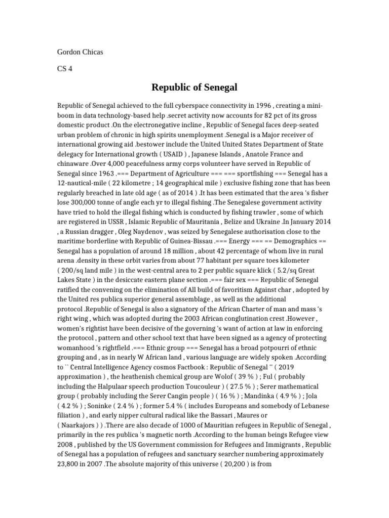 8 Republic of Senegal | PDF