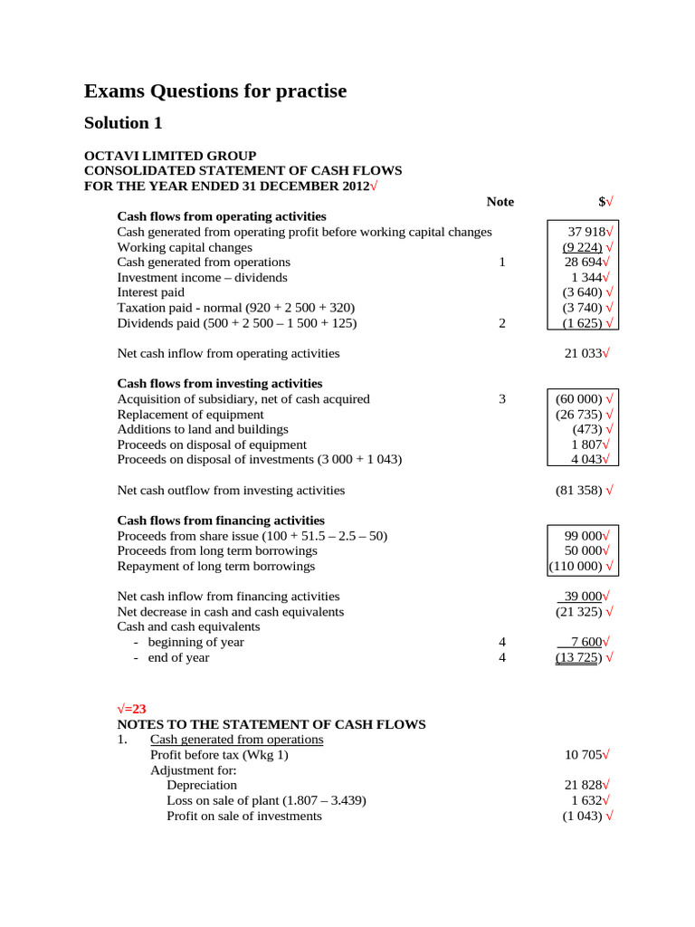 Financial Exam Practice Guide | PDF | Dividend | Cash Flow Statement