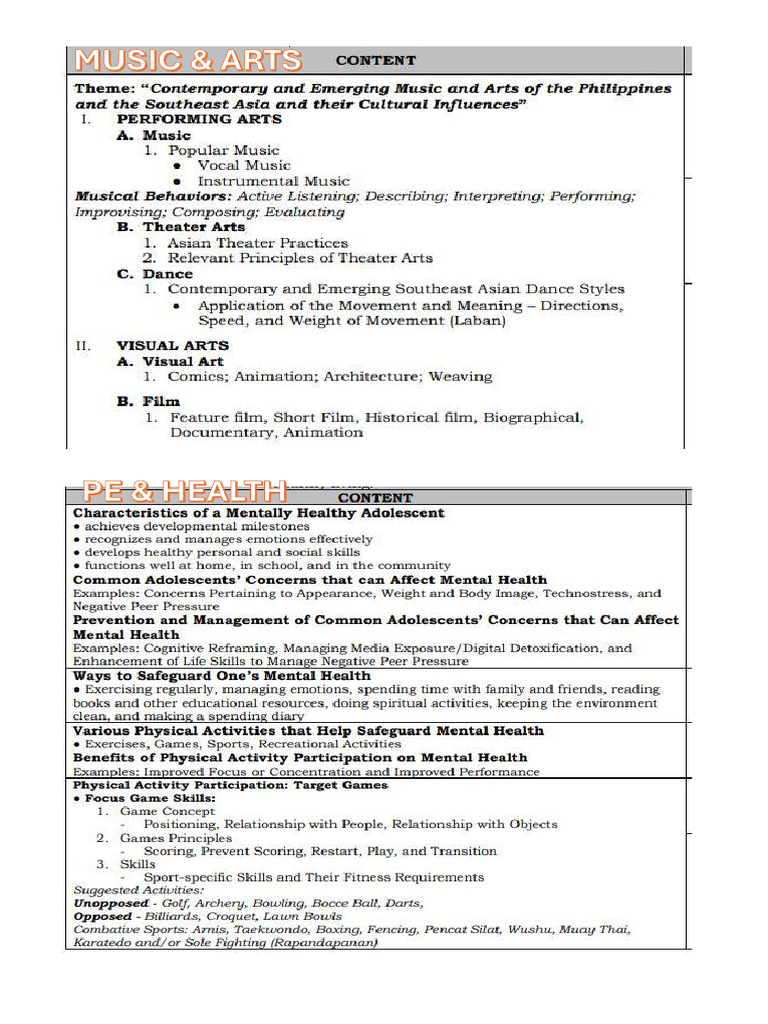 First-Quarter-MAPEH | PDF