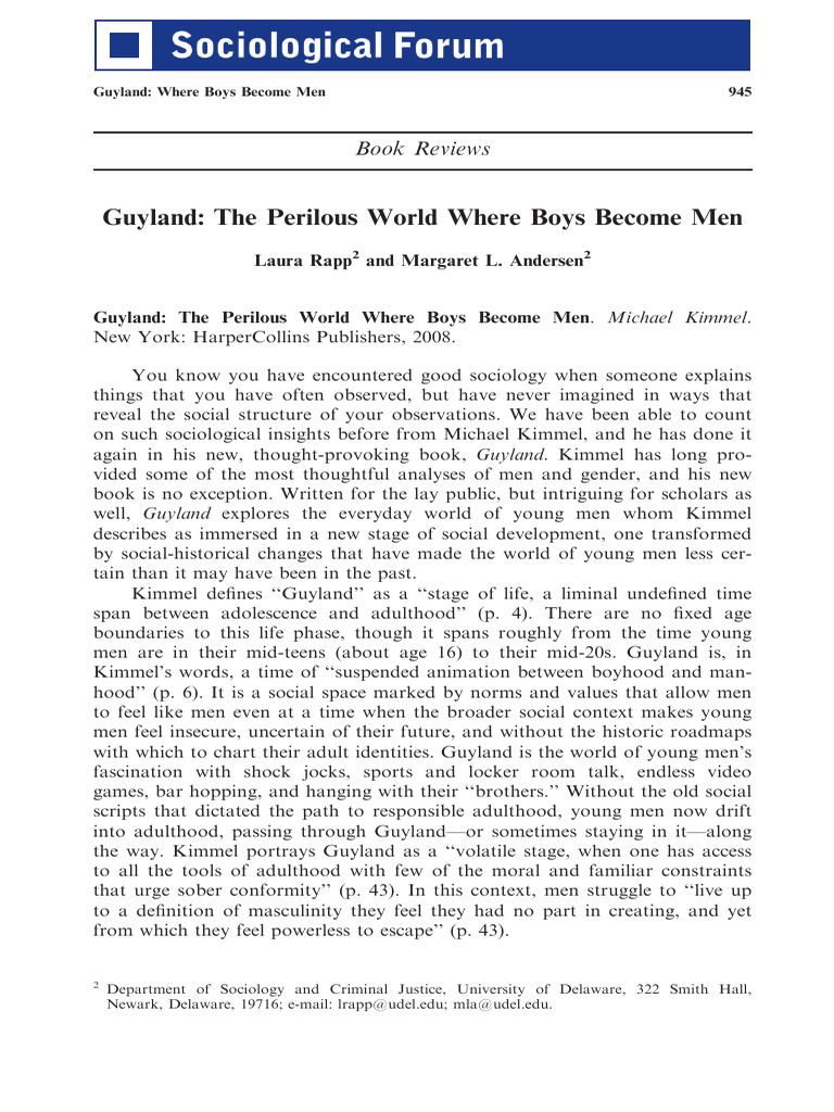 Guyland The Perilous World Where Boys Be | PDF