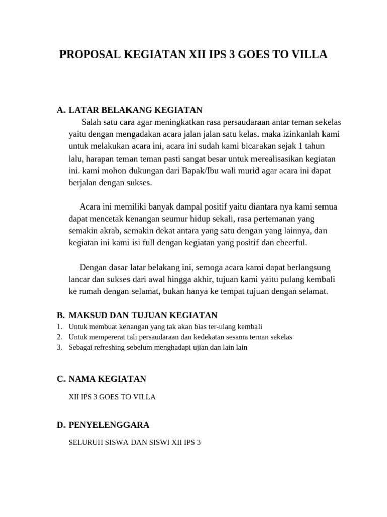 Proposal Villa | PDF