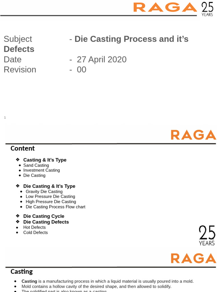 Die Casting Process and Its Defects | PDF | Casting | Applied And Interdisciplinary Physics