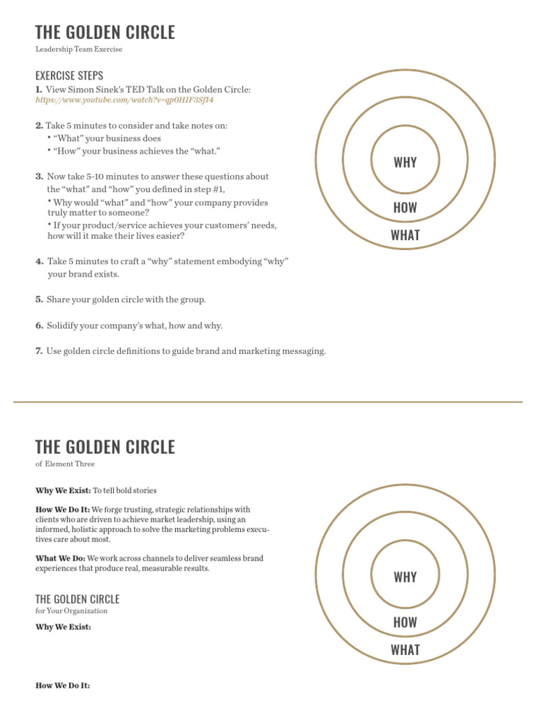 Handout - The Golden Circle - Element Three | PDF