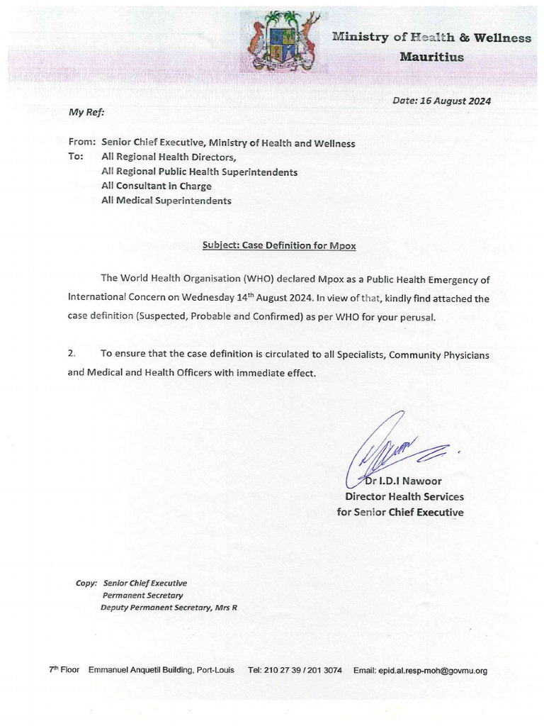 Case Definition MPox | PDF