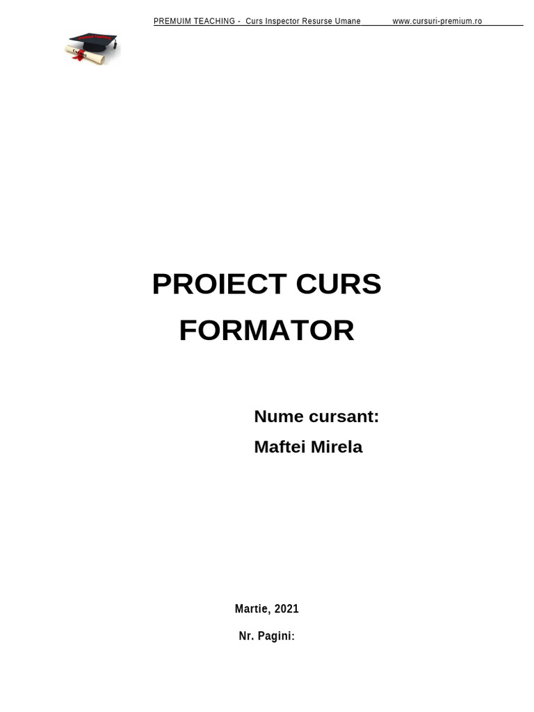 Model Coperta Proiect | PDF