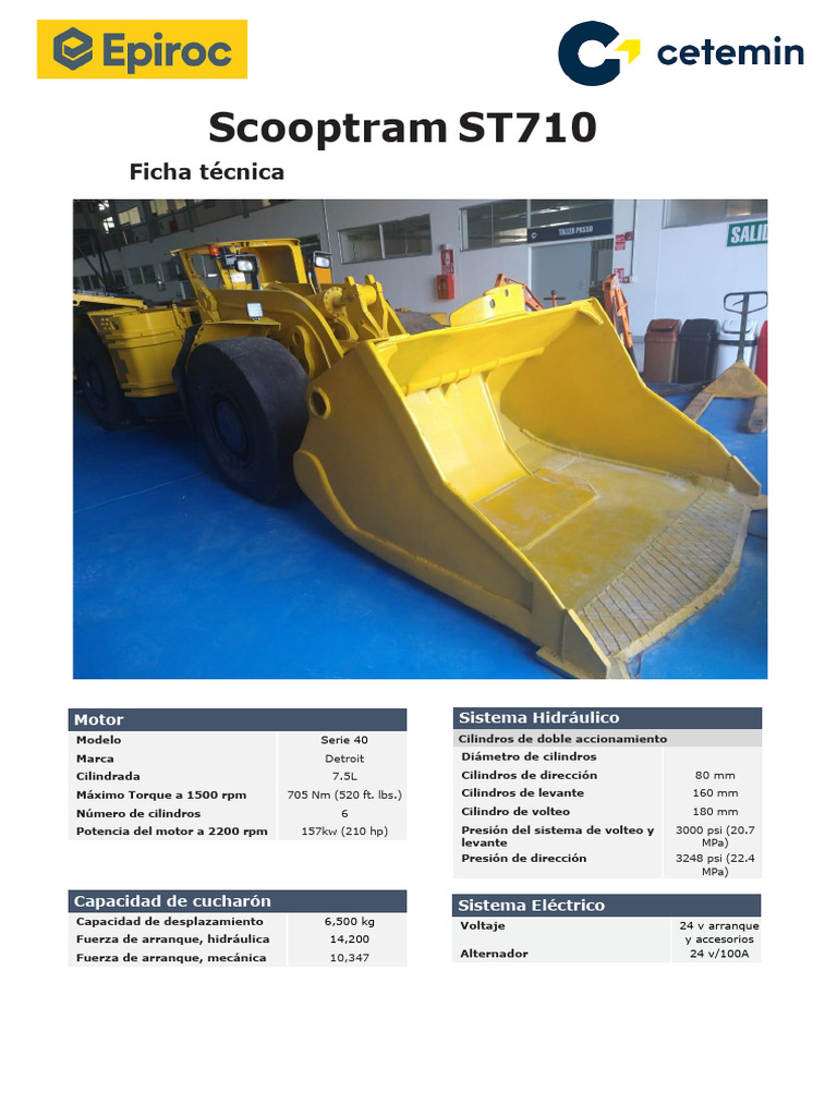 Scooptram ST710 Especificaciones Técnicas | PDF