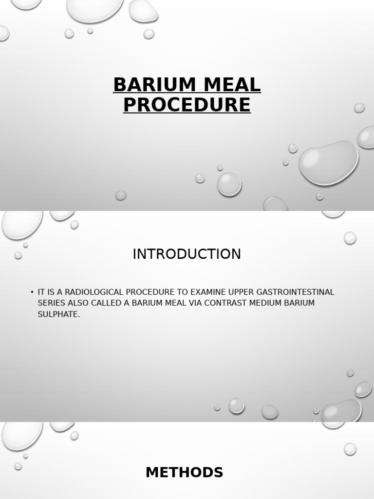 Barium Meal Procedure PDF