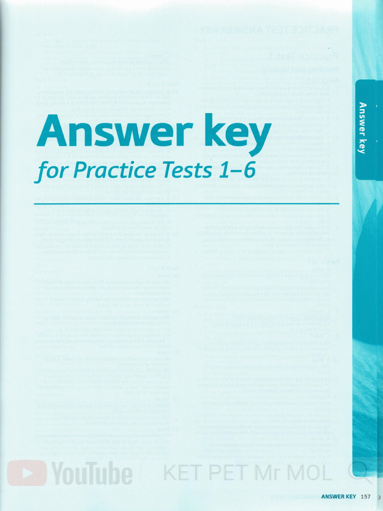 KEY - OXFORD A2 Key For Schools EXAM TRAINER | PDF