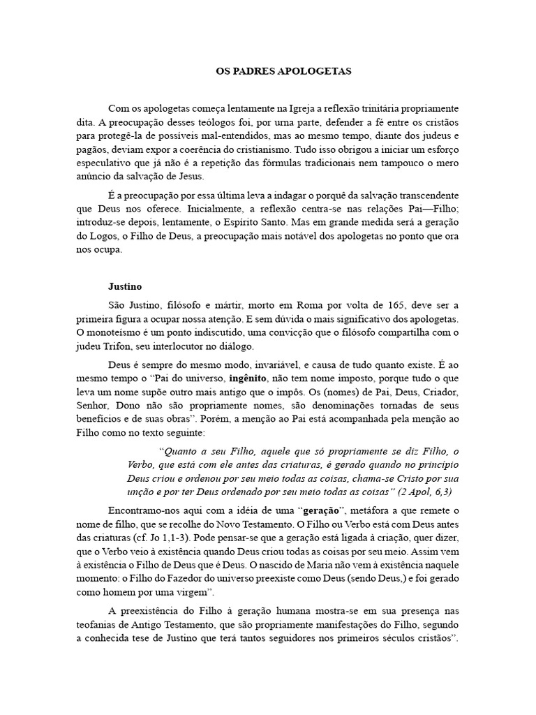Os Padres Apologetas | PDF