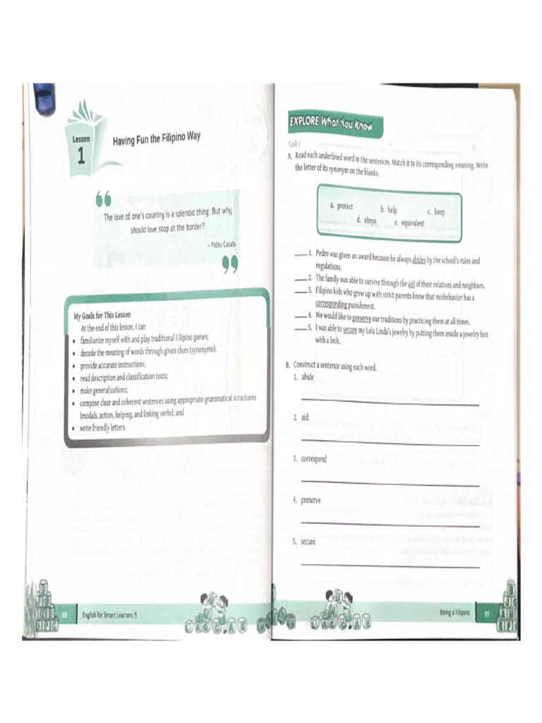 English Unit 2 Lesson 1 | PDF