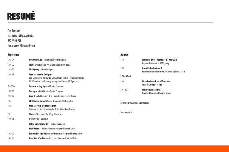 Tim Prosser CV | PDF