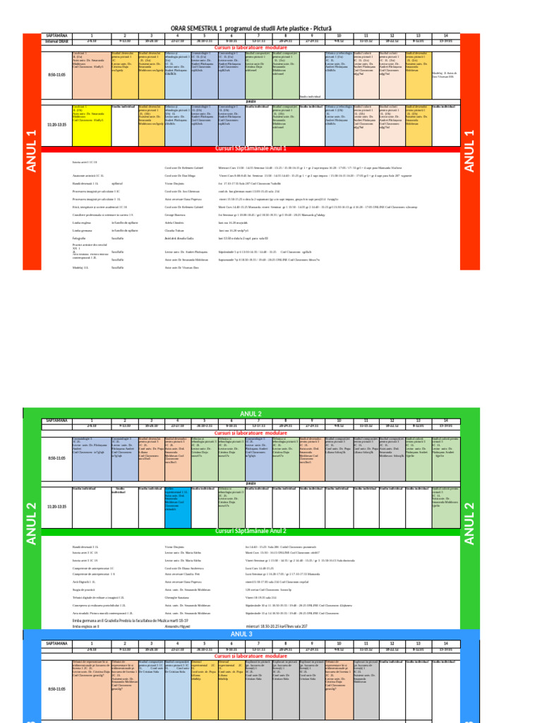 Update-OrAR LICENTA Sem I 2023-2024 Update 4 Oct | PDF