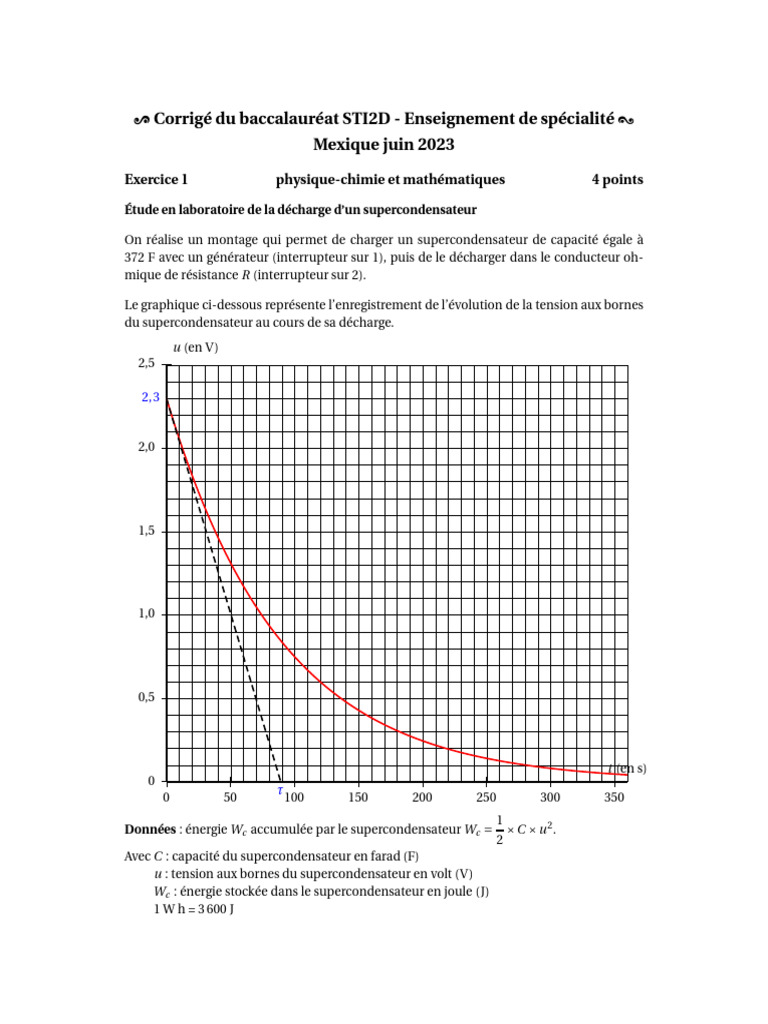 Corrige STI2D Mexique Juin 2023 FH | PDF