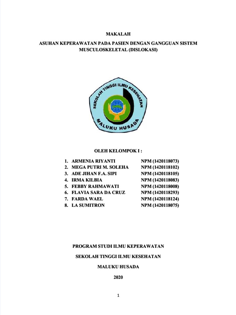 PDF Askep Dislokasi Kel 1 - Compress | PDF