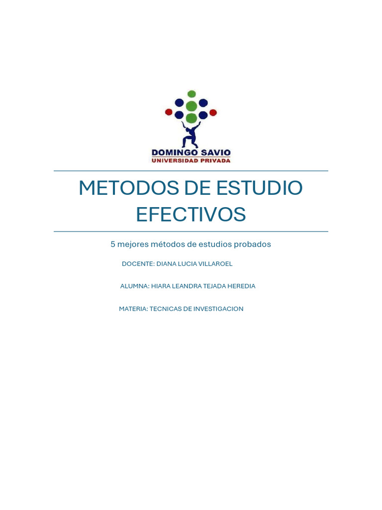Métodos de Estudios Efectivos | PDF