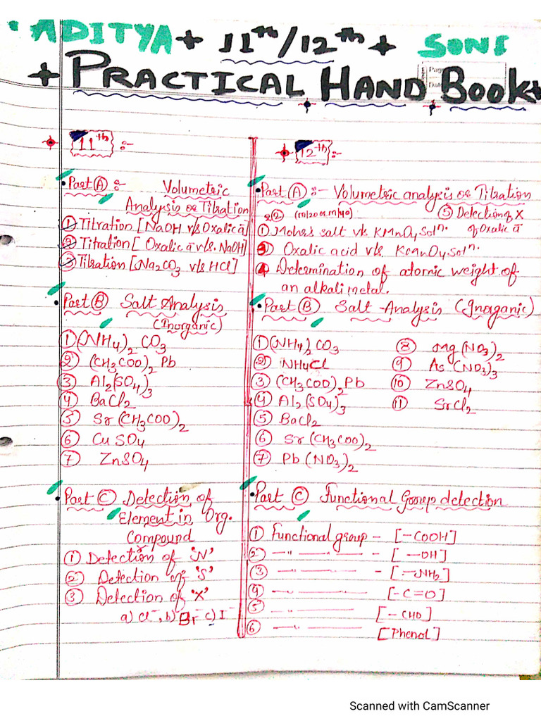 Practical Handbook Aditya | PDF