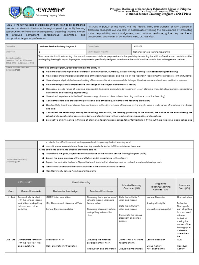 NSTP1 Obtlprevised081524 | PDF