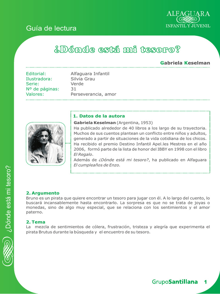 Guía de lectura: ¿Dónde está mi tesoro? | PDF | Cuentos