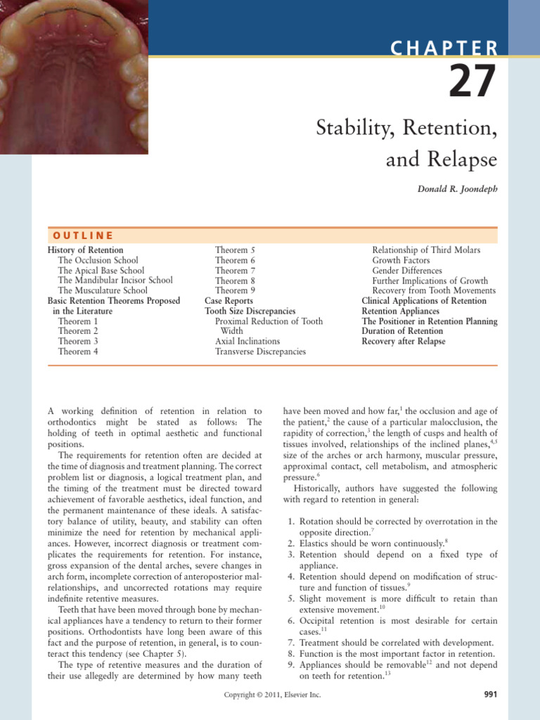 16 Graber 2005 - Cap 27 - Stability, Retention, and Relapse | PDF