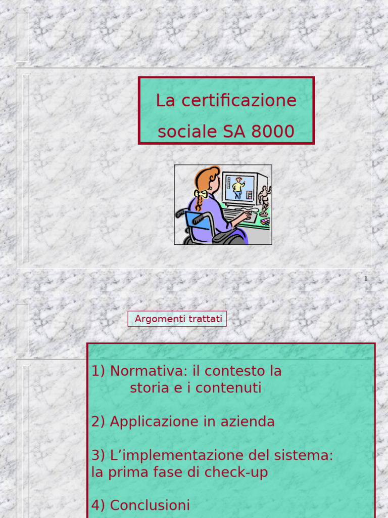 La Certificazione Sociale SA 8000 | PDF