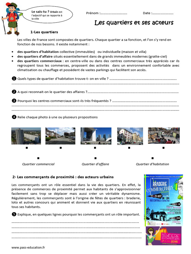 Quartiers Ce2 Exercices | PDF