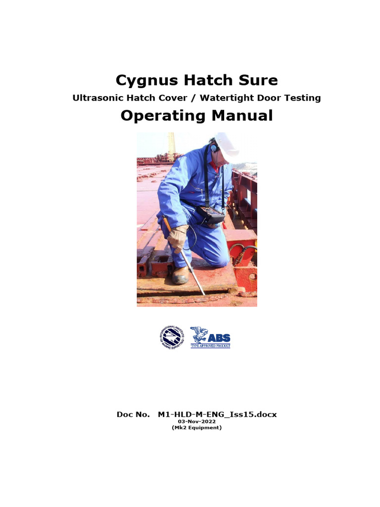 Cygnus Hatch Sure Operating Manual | PDF | Headphones | Ultrasound