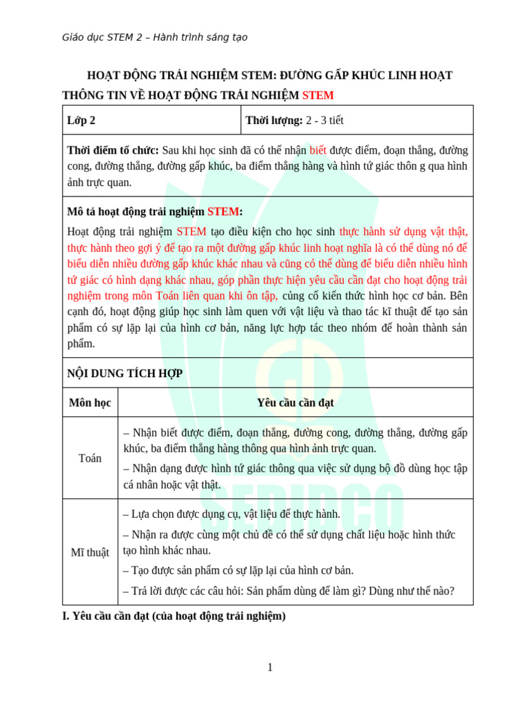3. KHBD STEM 2 - Đường gấp khúc linh hoạt | PDF