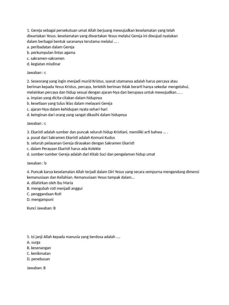 Soal Ujian Kelas 8 Sem 2 | PDF