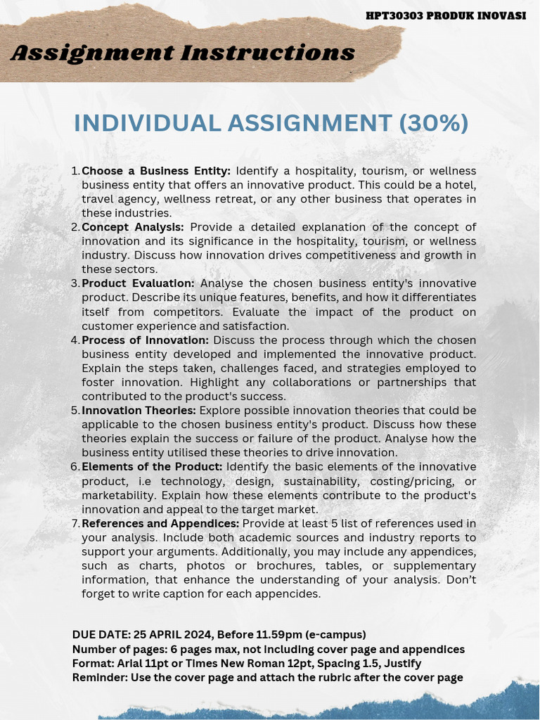 Assignment Instruction (Innovation Product) - 1-2 | PDF