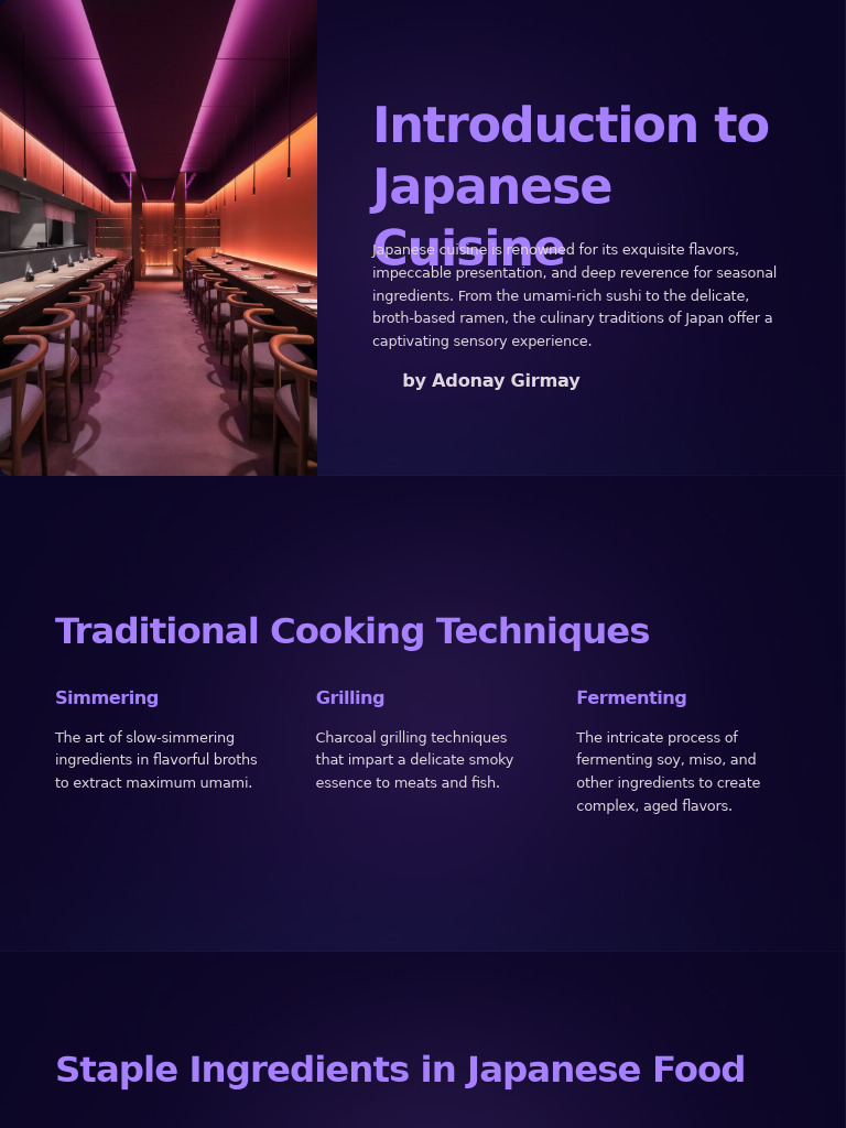 Exploring Japanese Culinary Traditions | PDF | Japanese Cuisine | Sushi