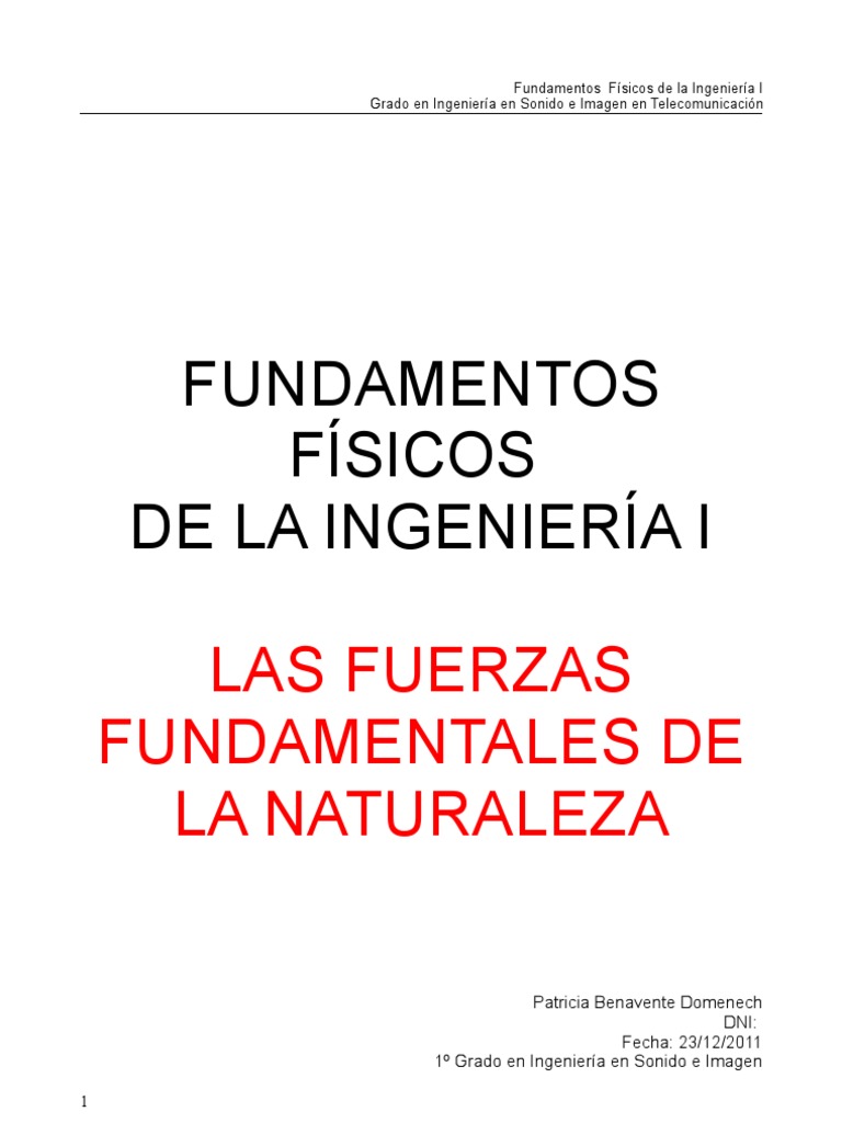 Las Fuerzas Fundamentales de La Naturaleza. | PDF | Interacción fundamental | Gravedad