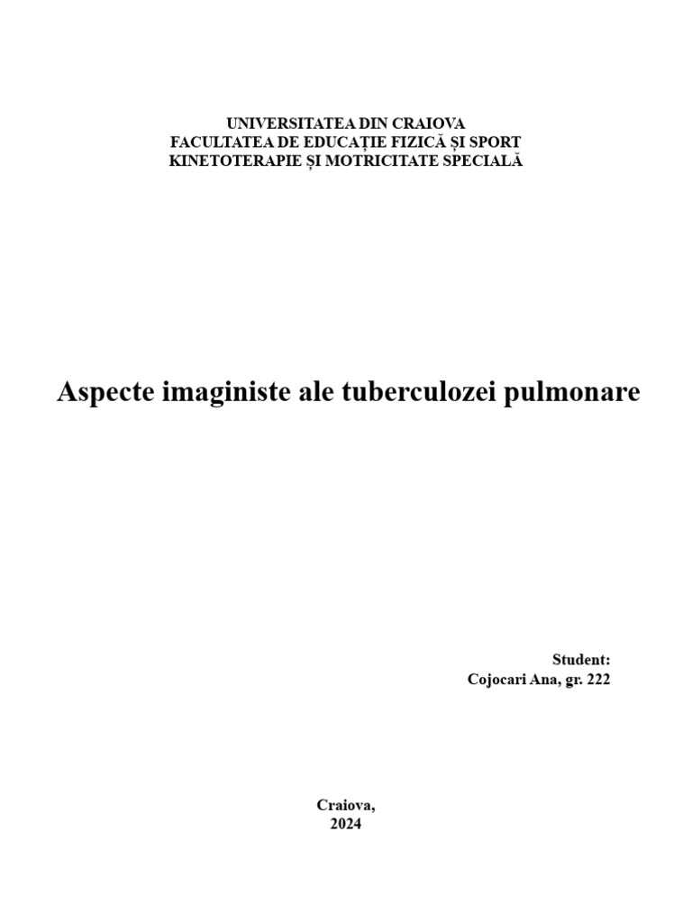 Tuberculoza Pulmonara | PDF