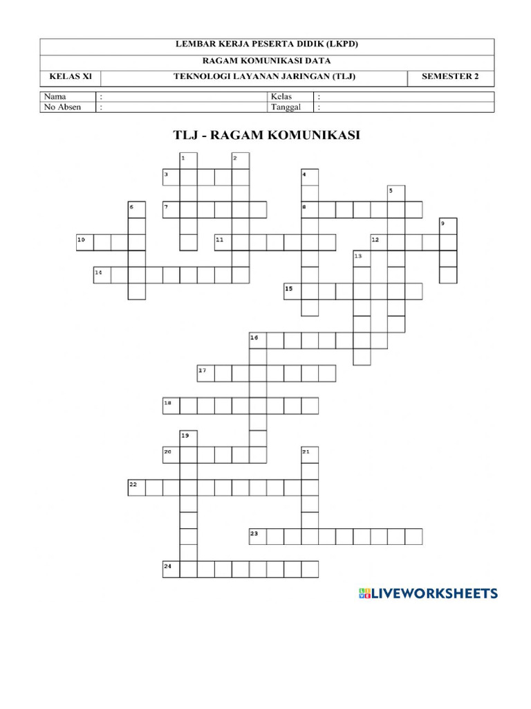 LKPD TTS TLJ Ragam Komunikasi Data | PDF