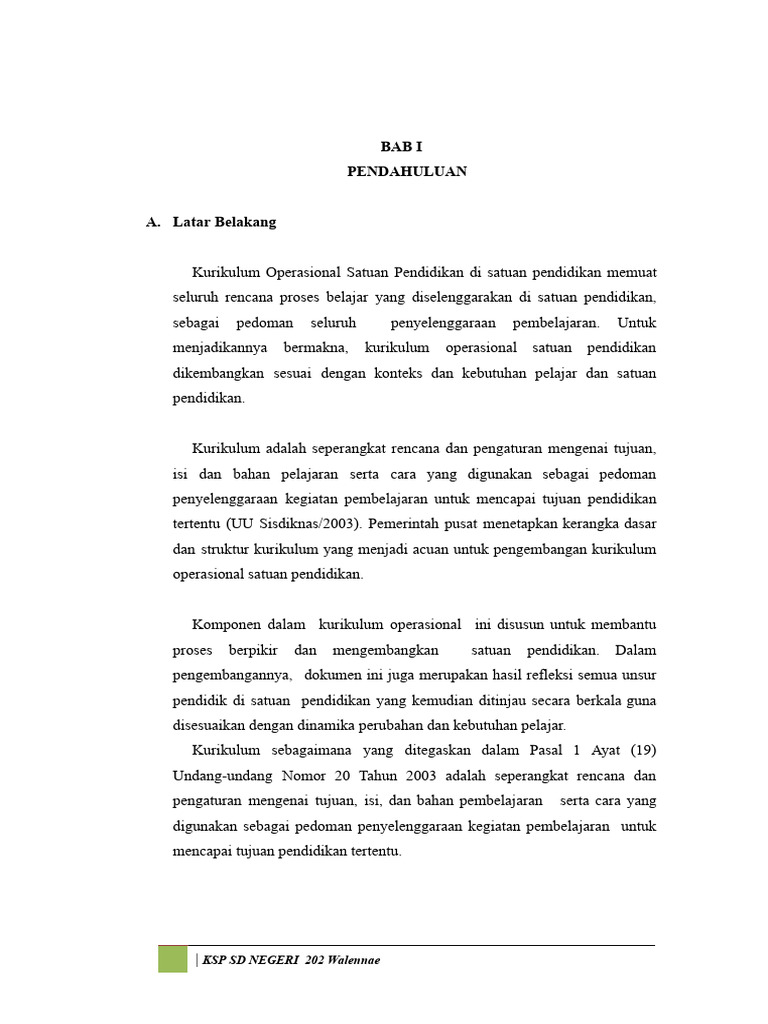 Buku I KOSP SDN 202 | PDF