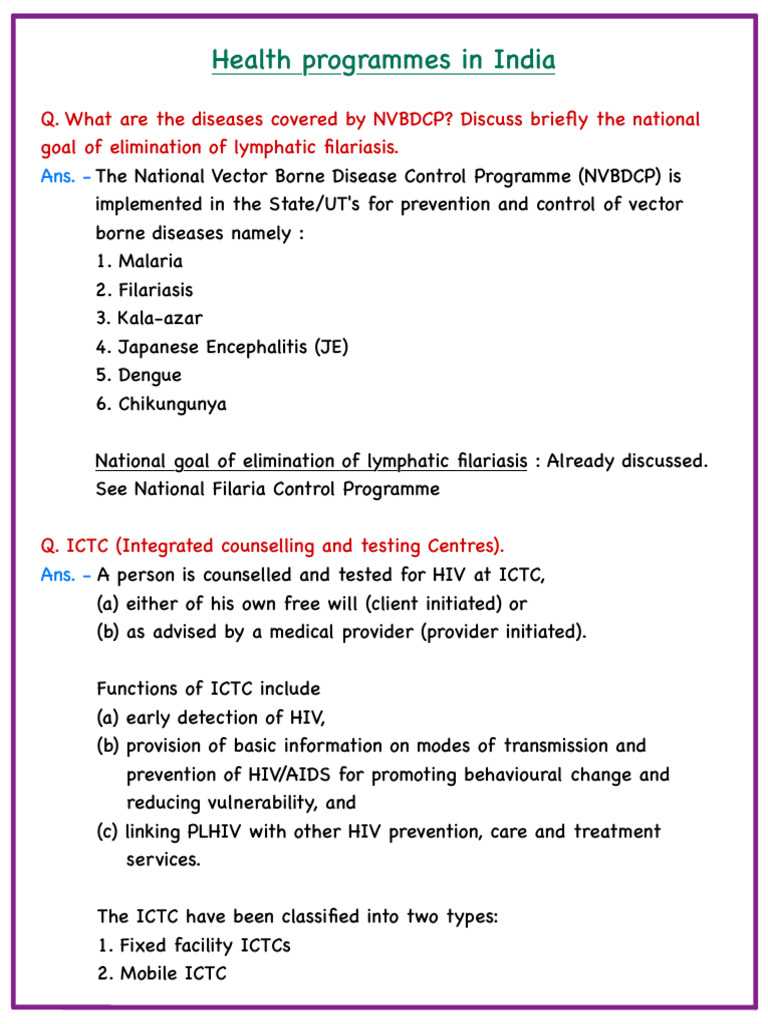 Health Programmes in India | PDF