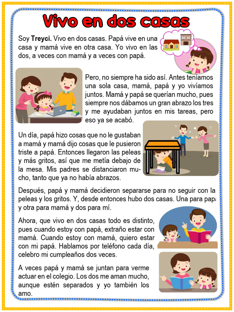 Ficha Cuento Vivo en Dos Casas - Maestra Janet | PDF