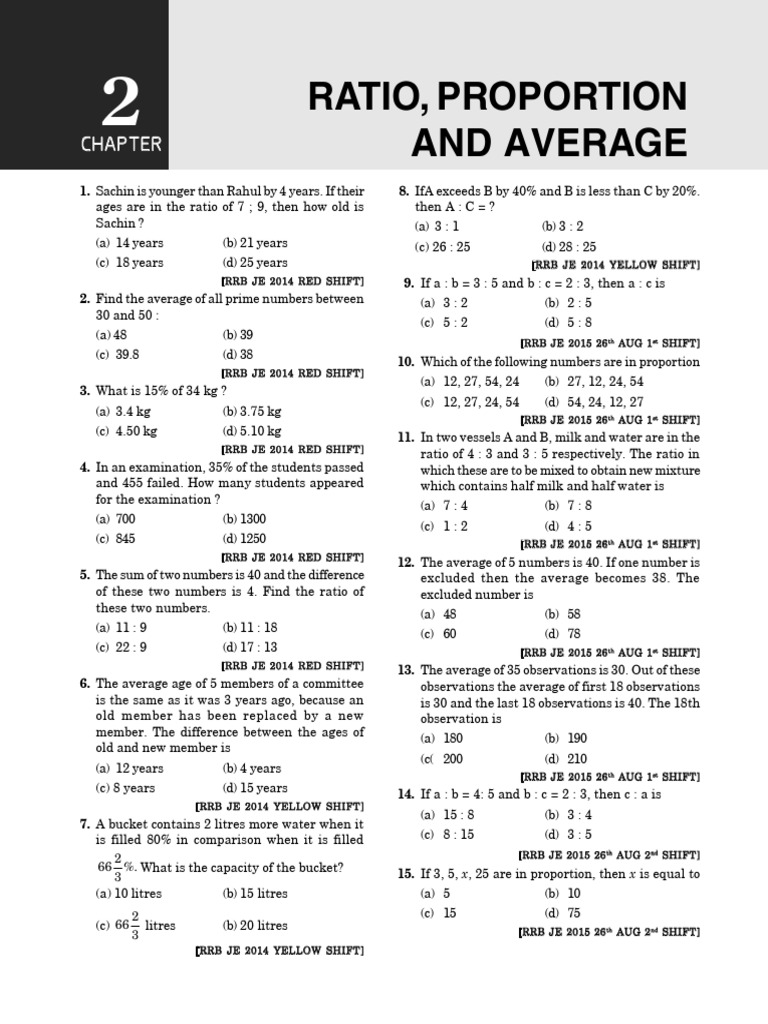 RATION AND PROPORTION | PDF
