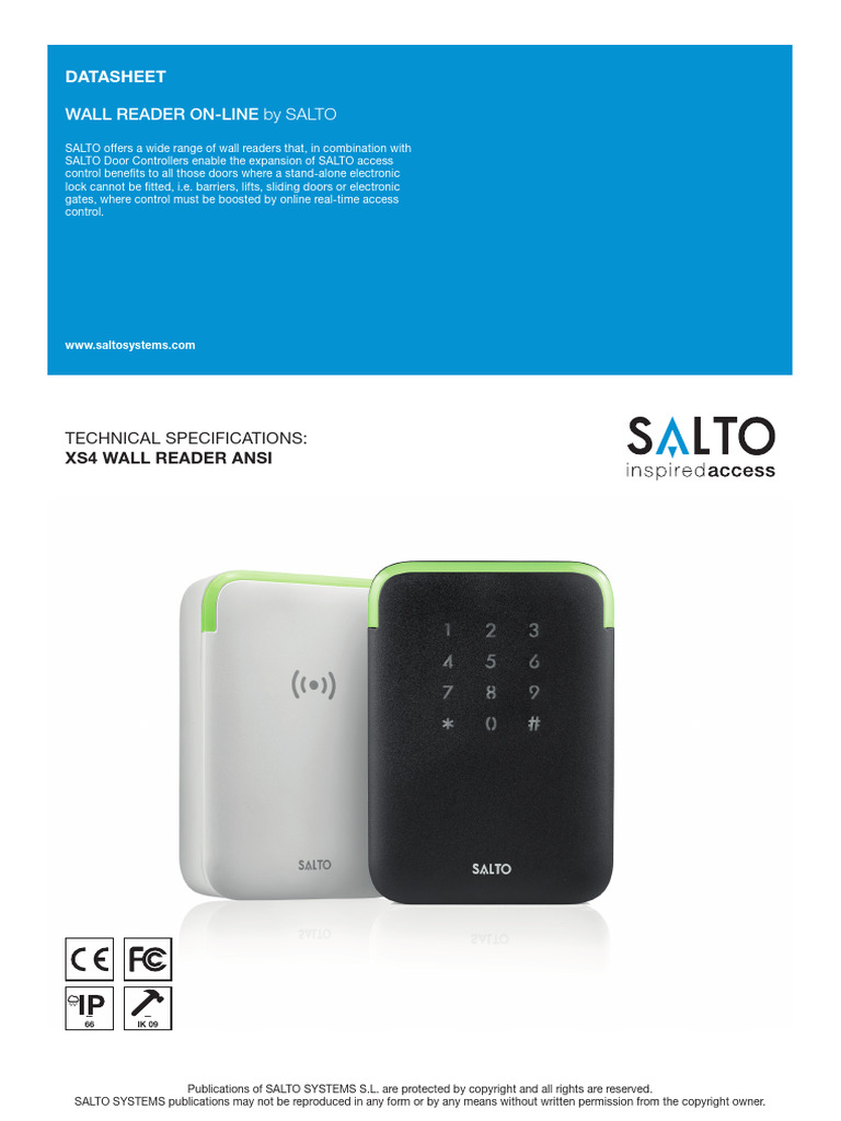 Salto Datasheet Wrdxa - Reader Eng | PDF