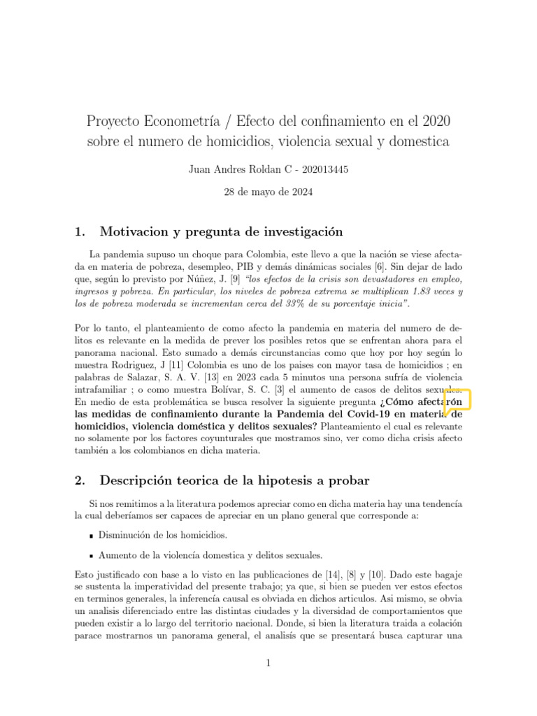 Proyecto - Econometria (2) - 2763581 | PDF