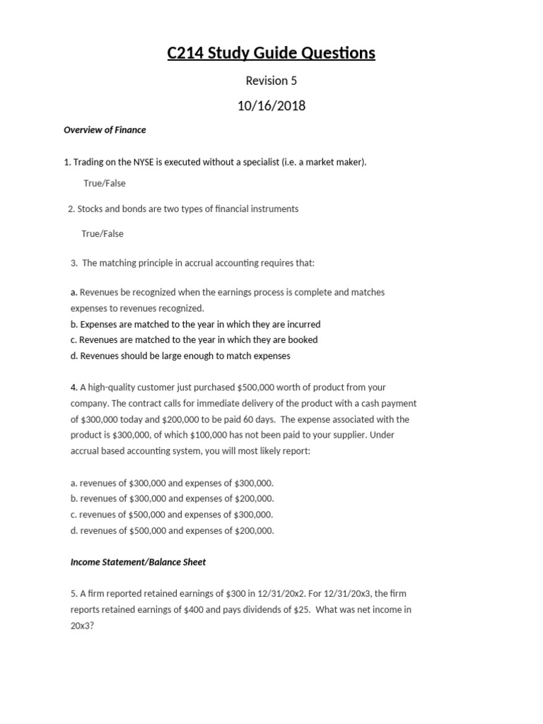 C214 Study Guide Questions 10-16 R5 | PDF | Bonds (Finance) | Finance ...