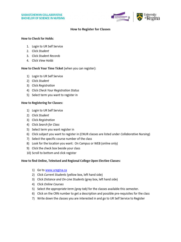 How To Register For Classes | PDF
