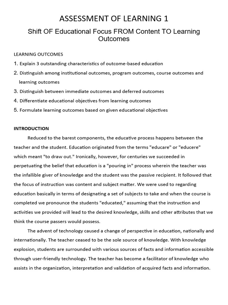 Shift From Educational Focus | PDF