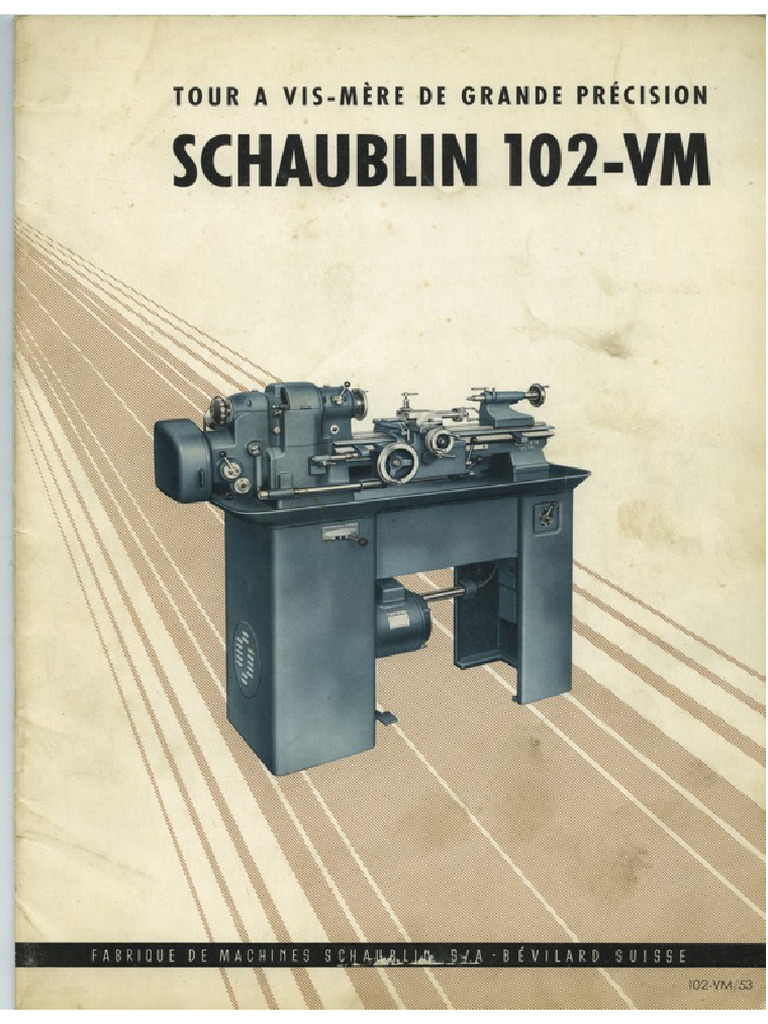 Schaublin 102VM Fiche Technique | PDF